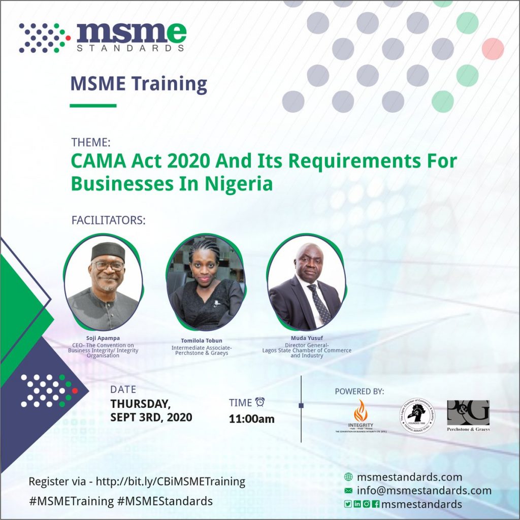 CBi Nigeria hosts MSME Training on CAMA 2020 - MSME Africa