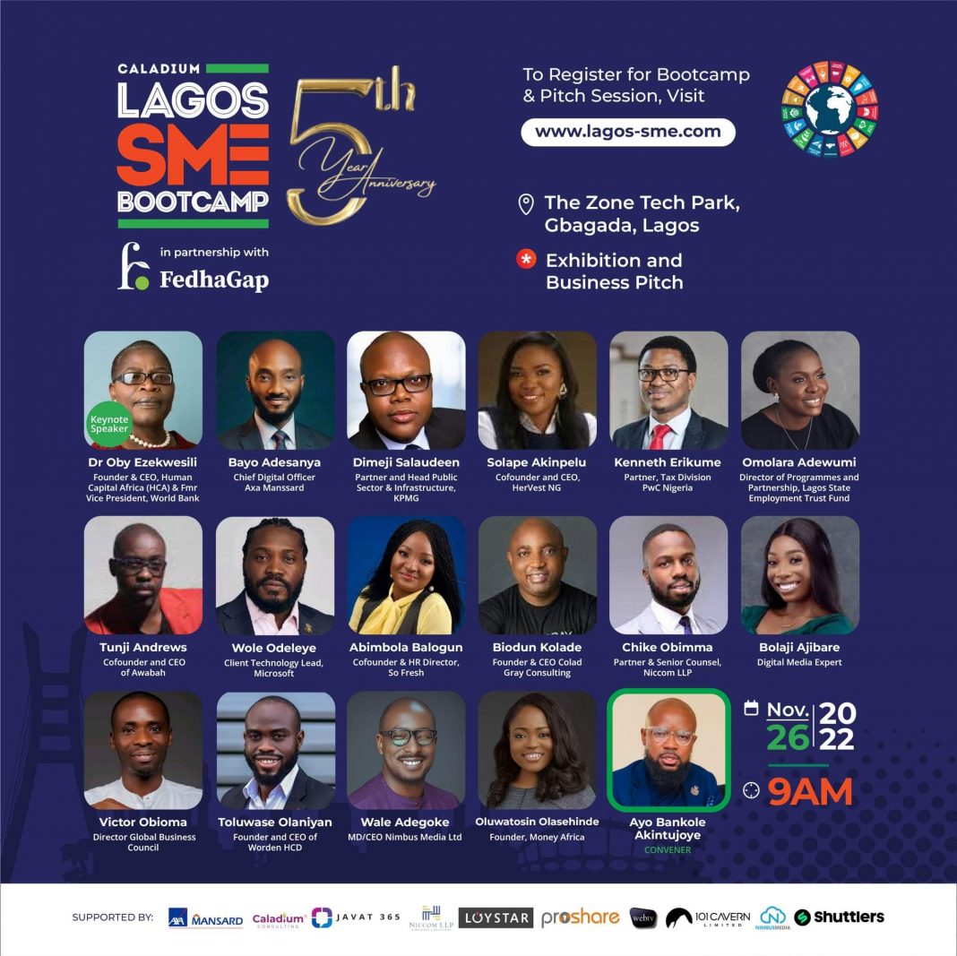 Business Pitch Sessions, Exhibitions to hold at Caladium Lagos SME Bootcamp - MSME Africa